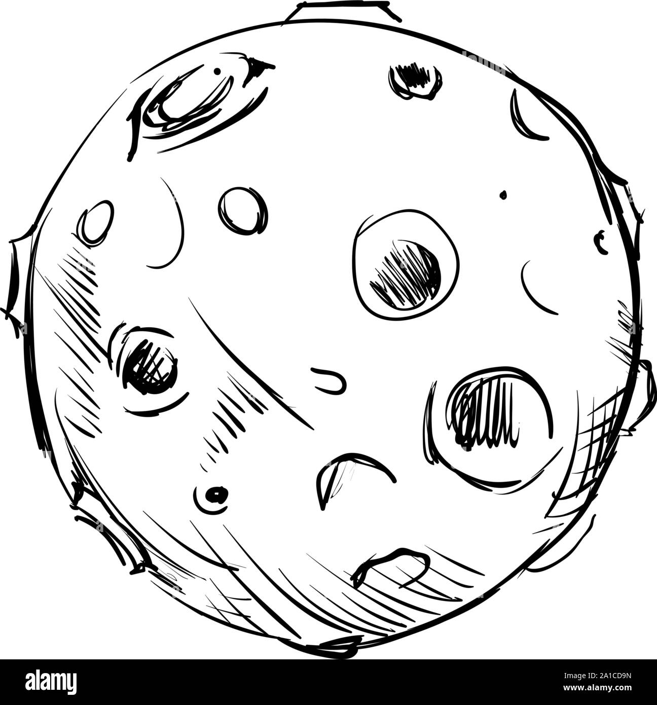 Moon drawing, illustration, vector on white background Stock Vector ...