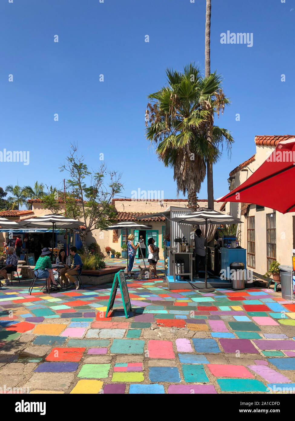 The colorfull Spanish Village Art Center in San Diego's Balboa Park ...