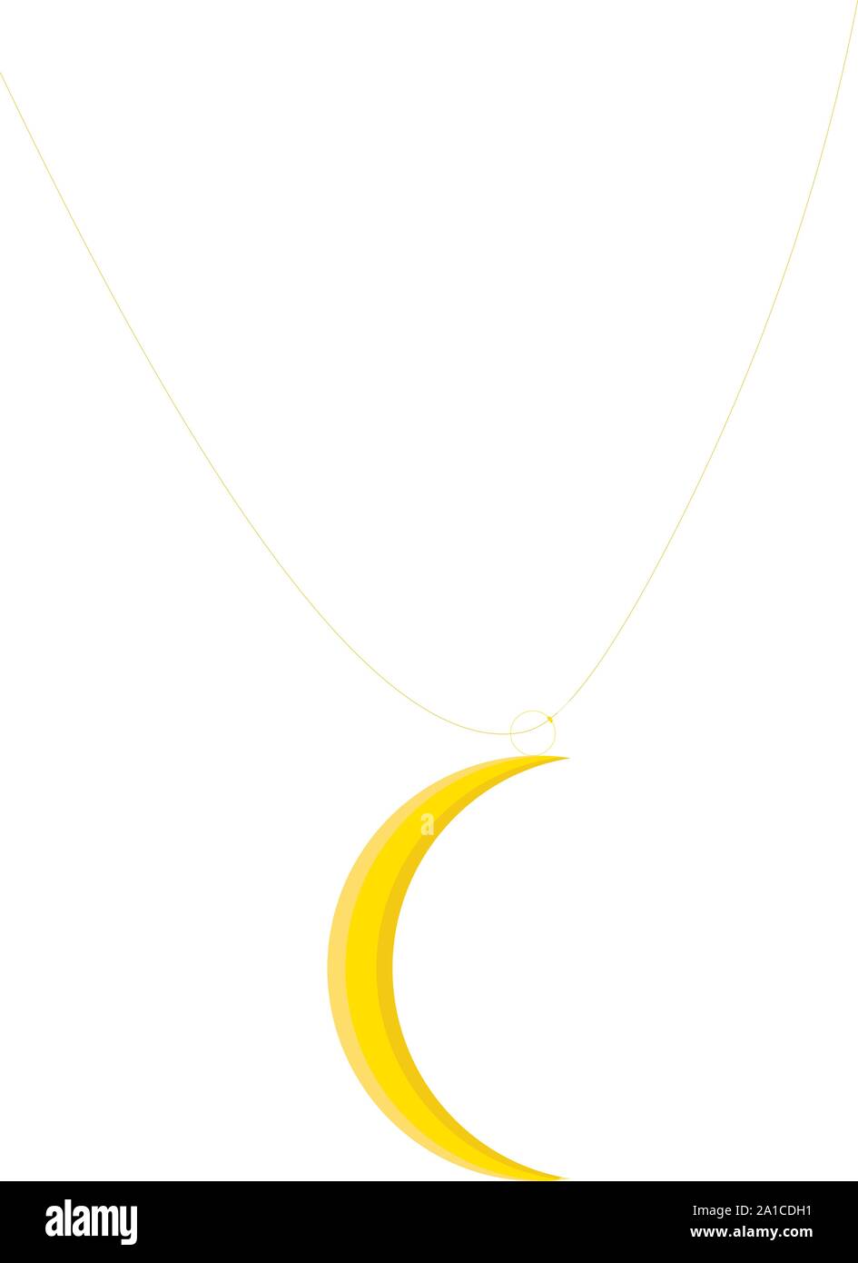 Moon necklace, illustration, vector on white background Stock Vector ...