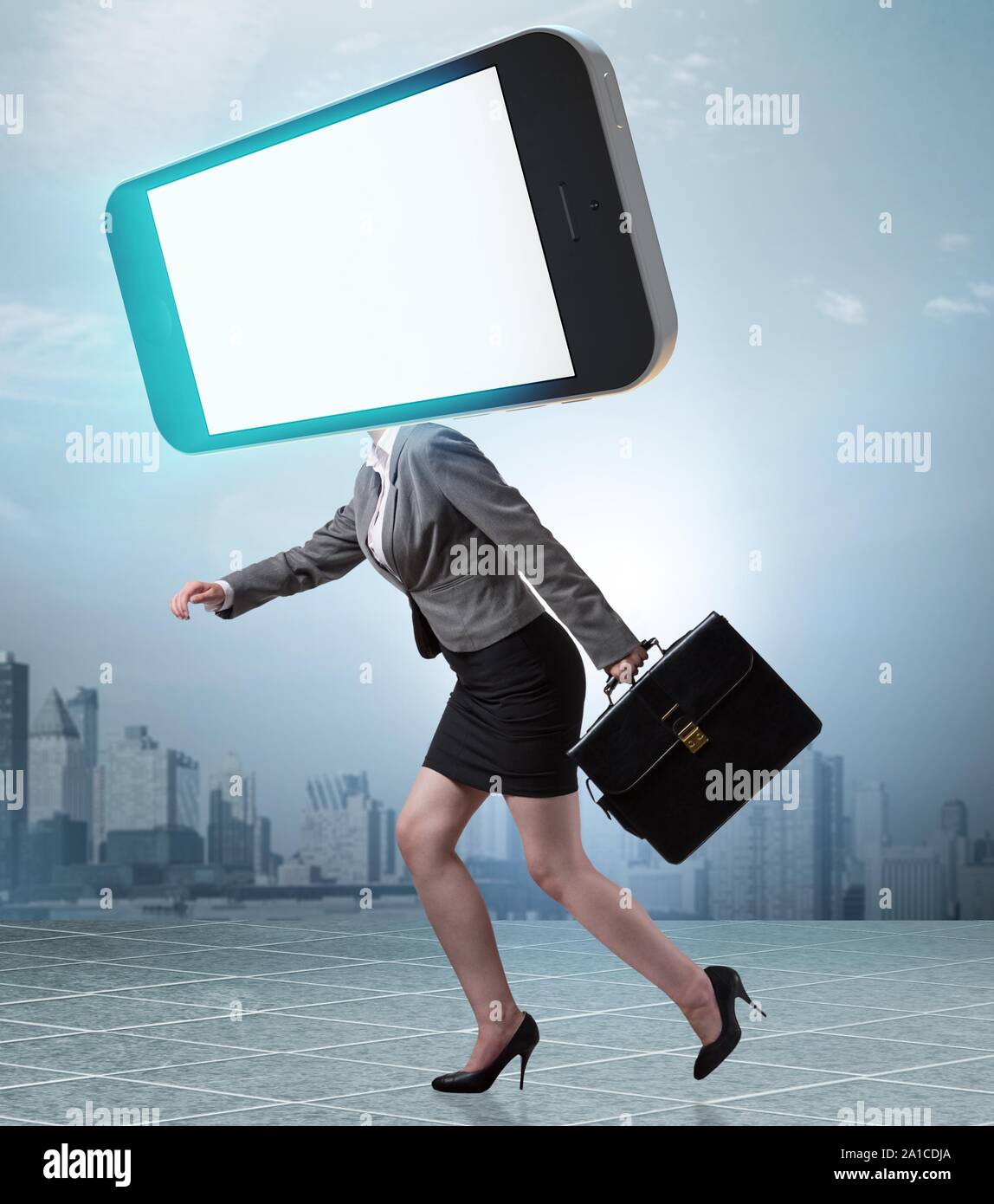 The mobile phone zombie under the influence of smartphone Stock Photo ...