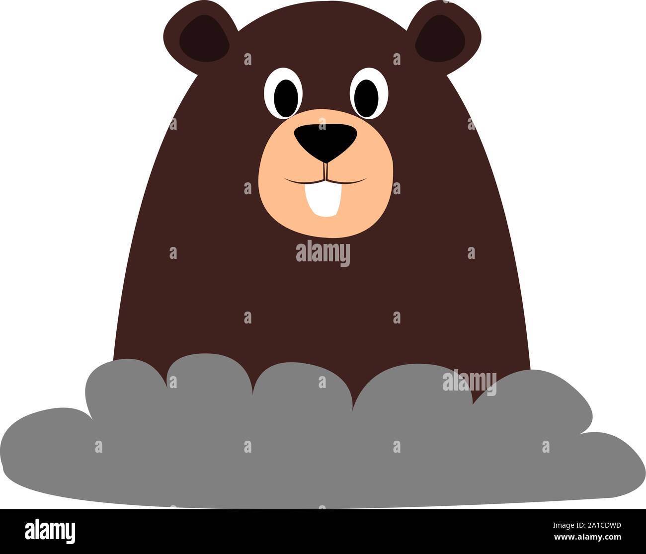 Mole from the ground, illustration, vector on white background Stock ...