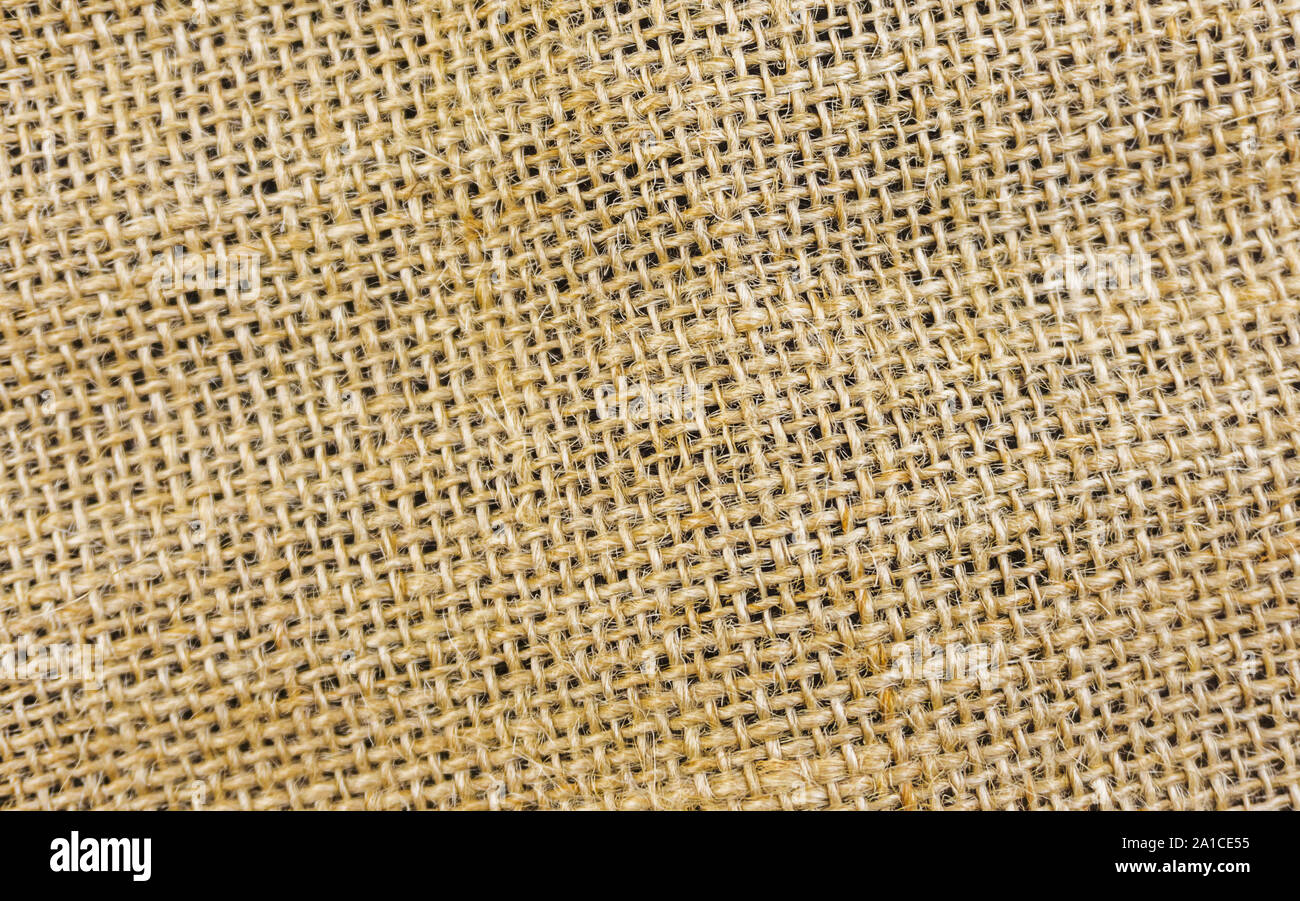Burlap sack, hemp texture background pattern. Close up of hessian ...