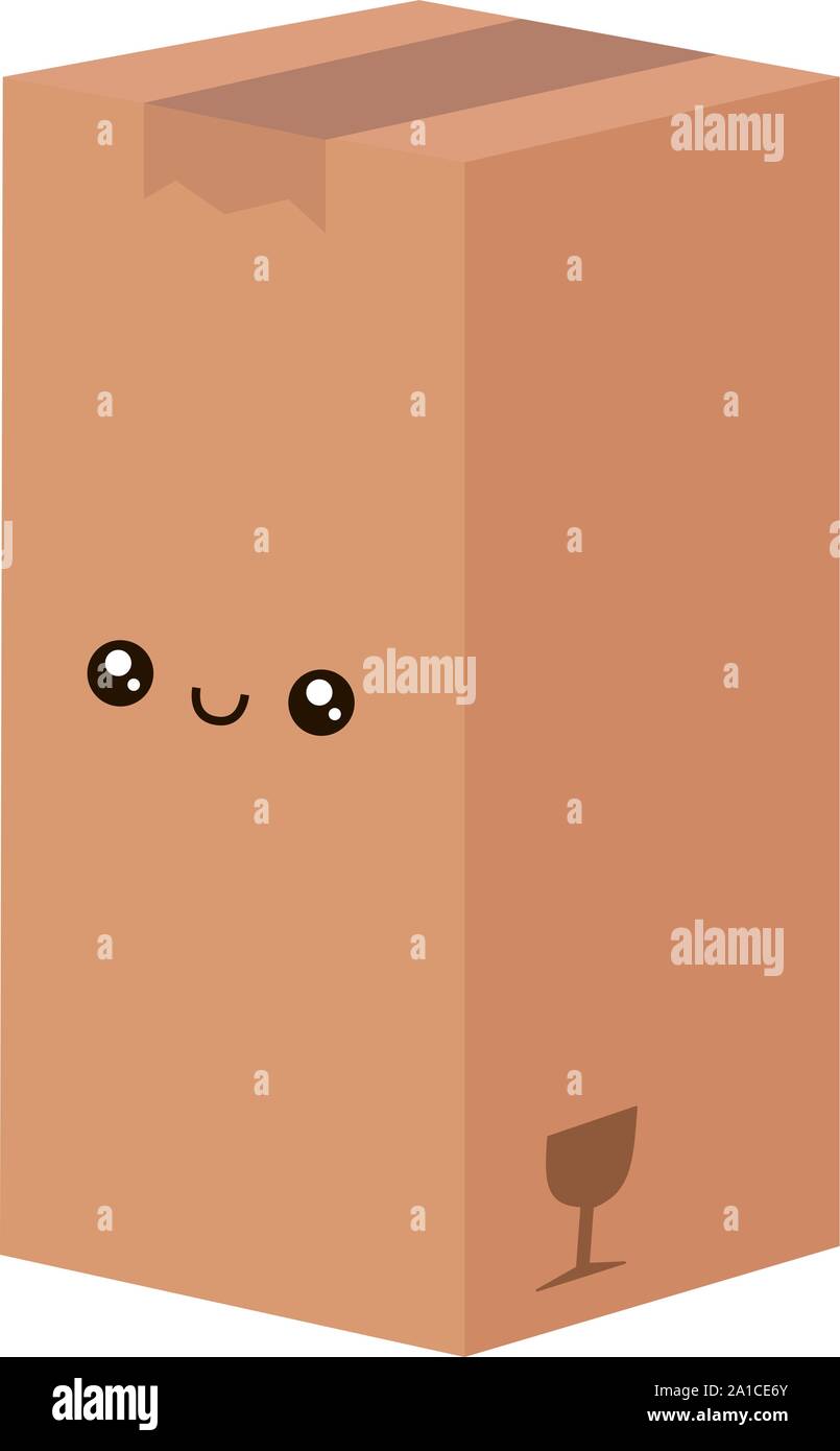 Big cute box, illustration, vector on white background Stock Vector ...