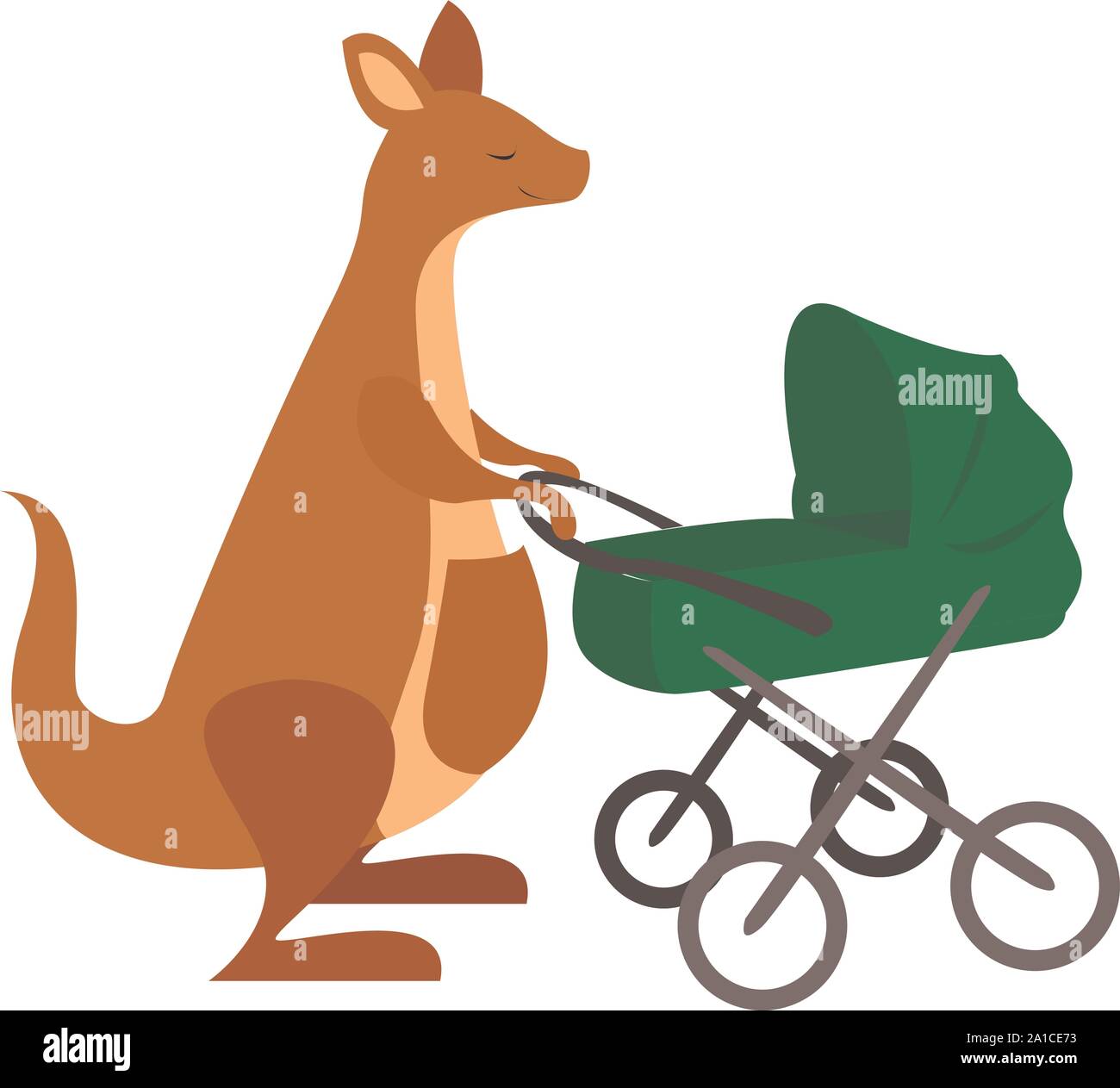 Baby kangaroo and white background Stock Vector Images - Alamy