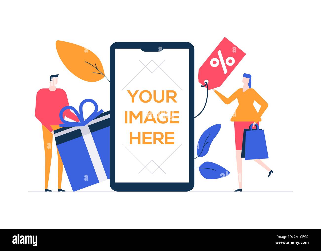 Sale concept - flat design style colorful illustration Stock Vector ...