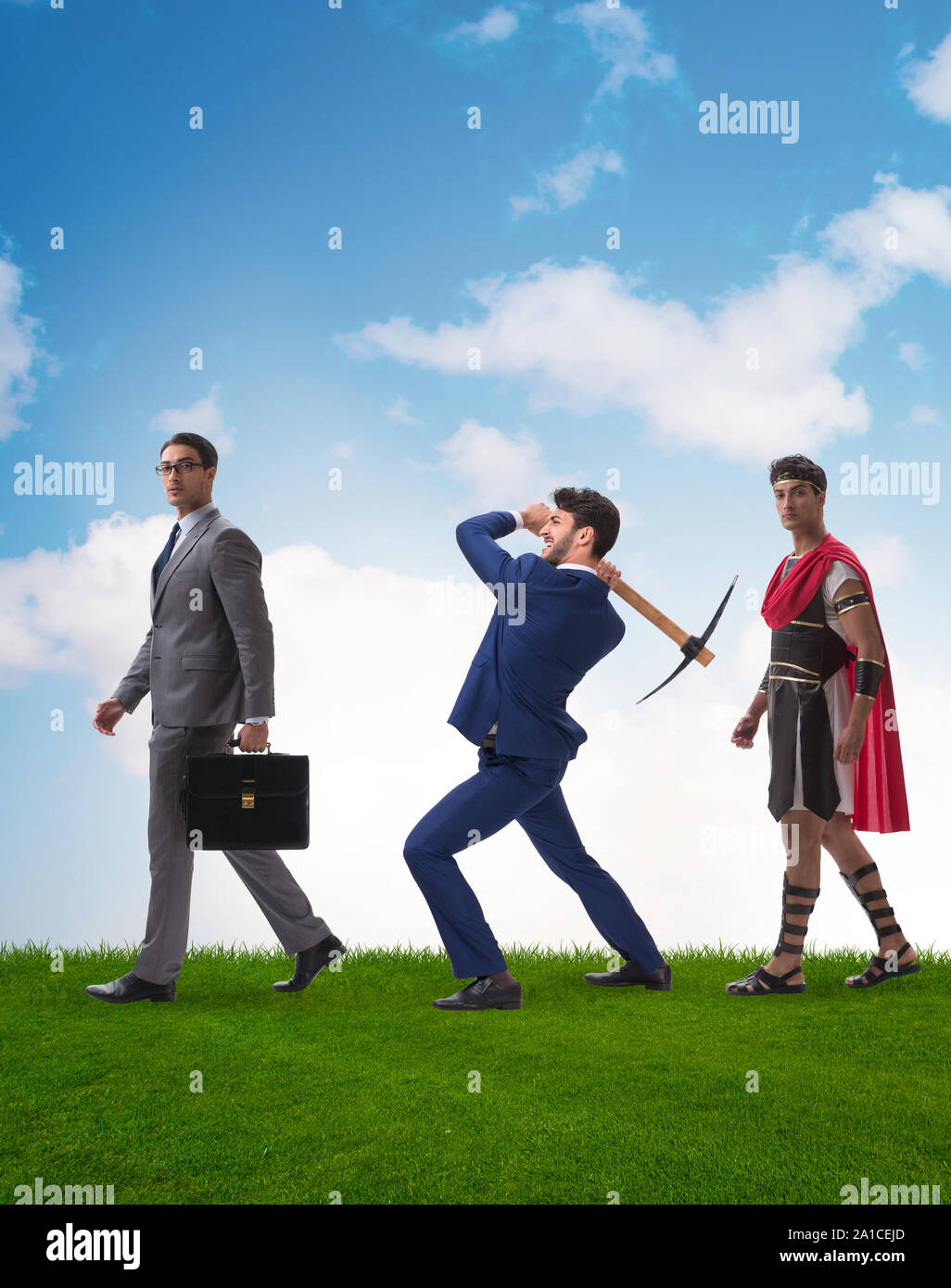 The progression of man mankind from ancient to modern Stock Photo - Alamy