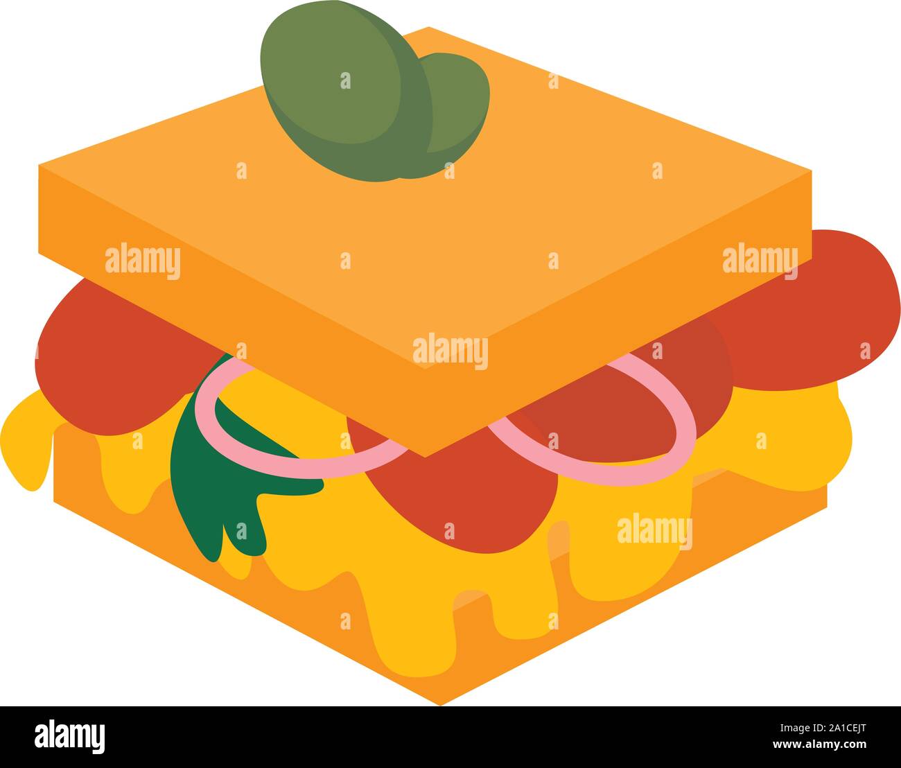 Sandwich, illustration, vector on white background Stock Vector Image ...