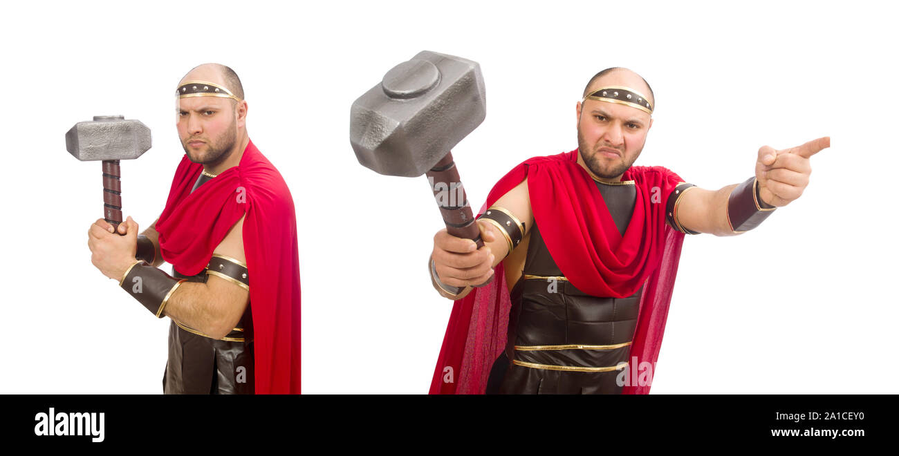The gladiator isolated on white background Stock Photo - Alamy