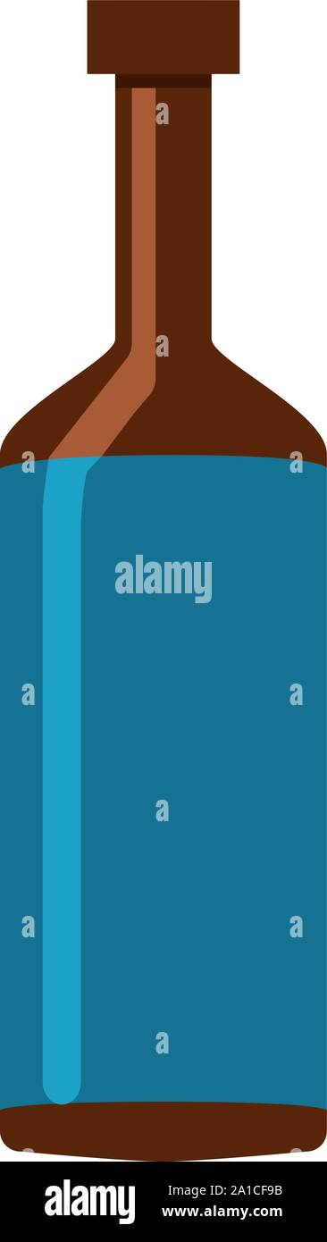 Blue bottle, illustration, vector on white background Stock Vector ...