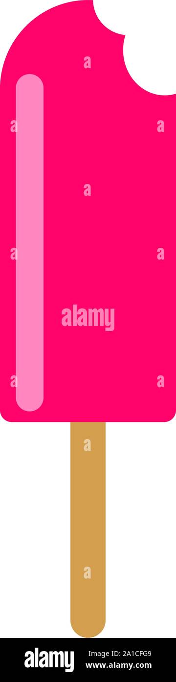 Pink ice cream, illustration, vector on white background Stock Vector ...