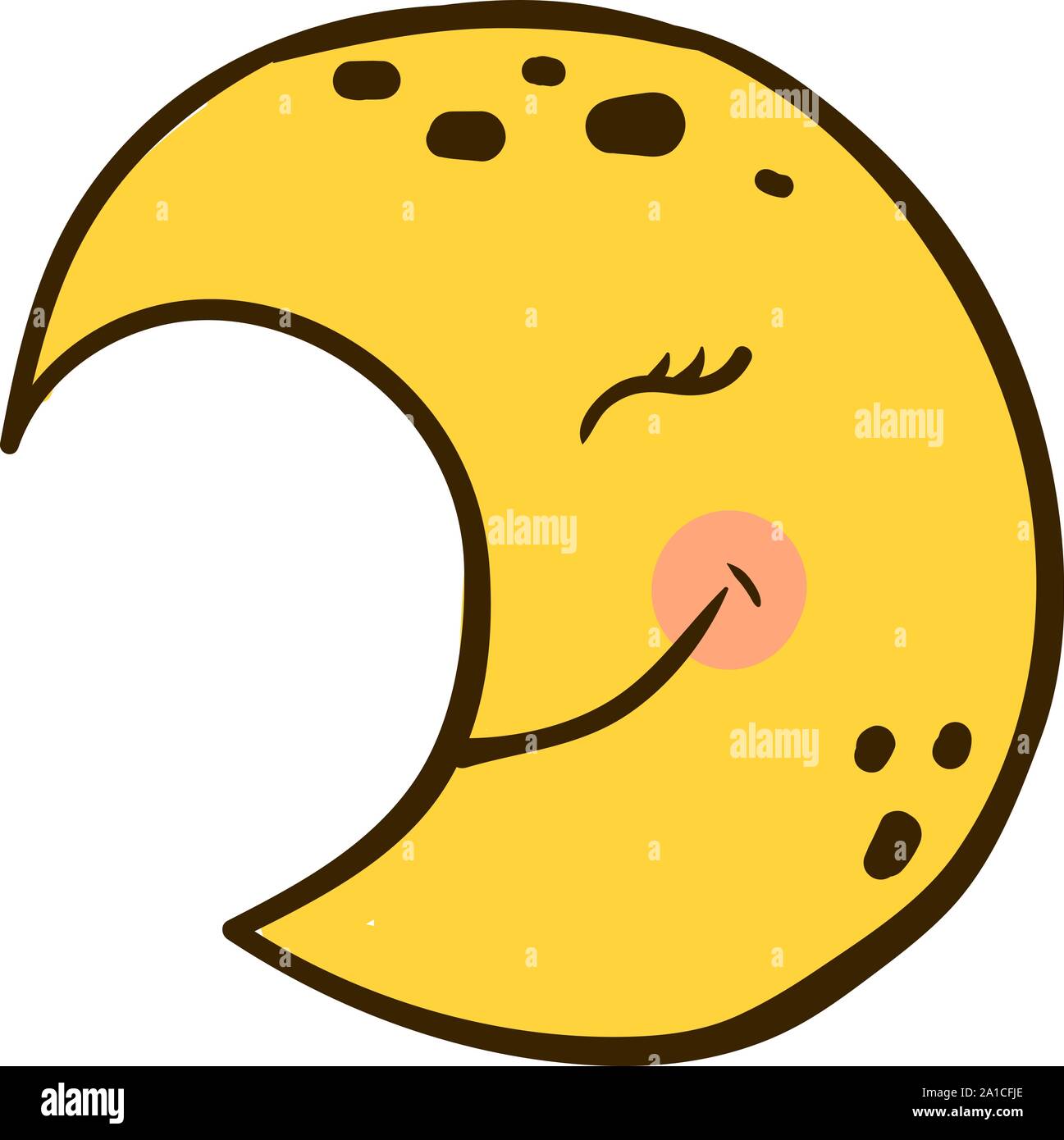 Happy moon, illustration, vector on white background Stock Vector Image ...