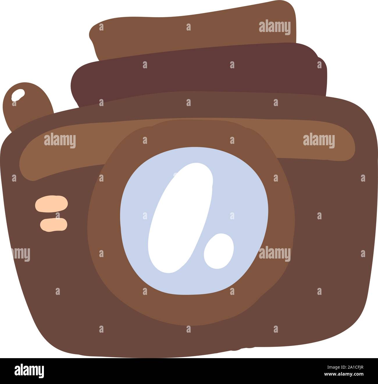 Brown camera, illustration, vector on white background Stock Vector ...