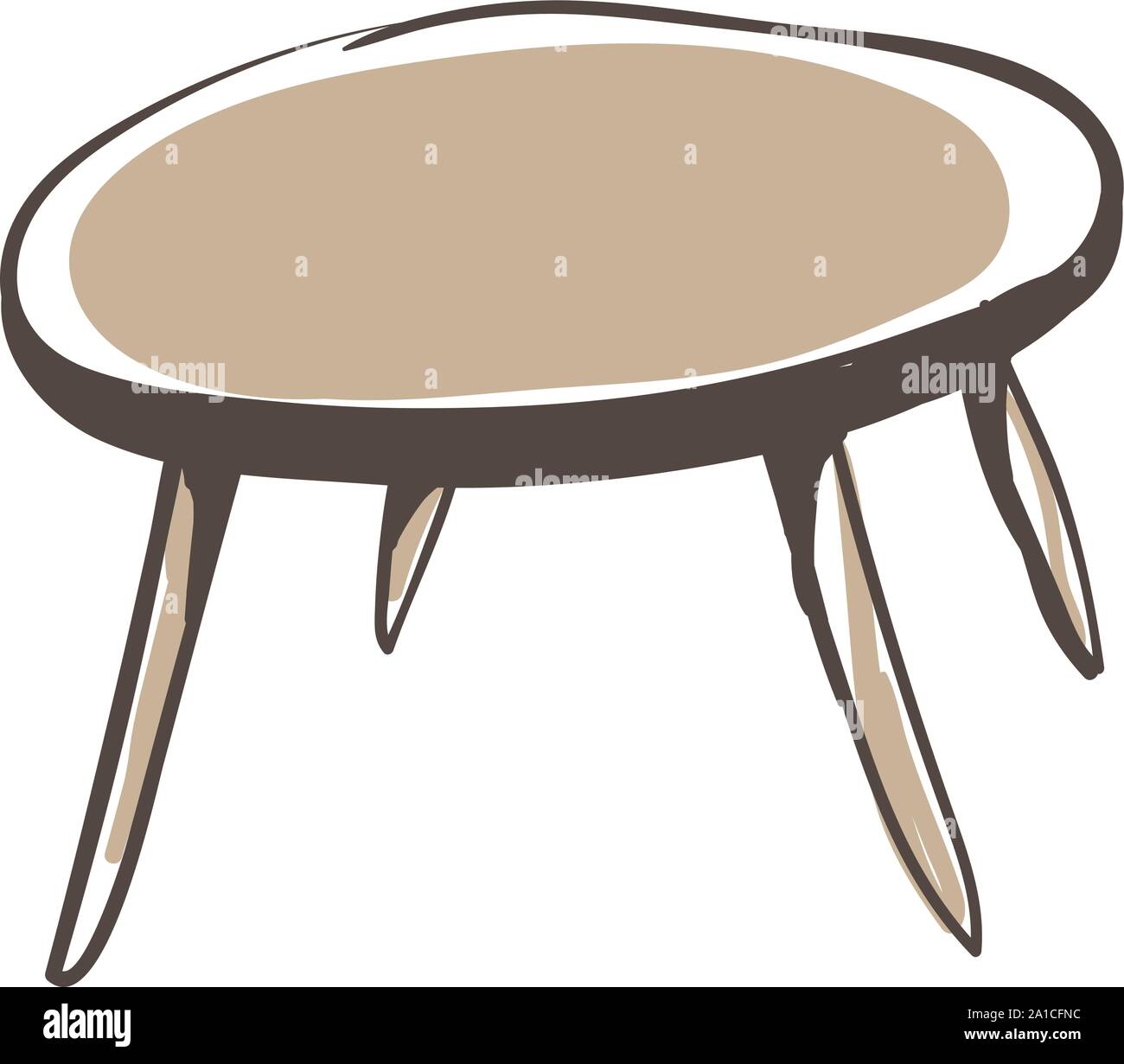 Round table, illustration, vector on white background Stock Vector ...
