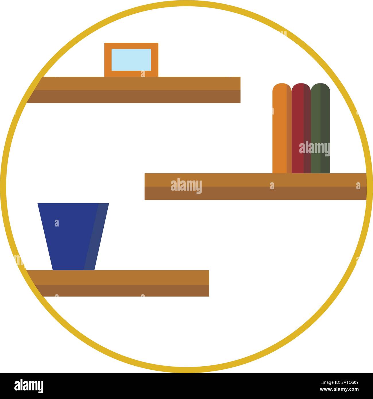 Round shape shelf, illustration, vector on white background Stock ...