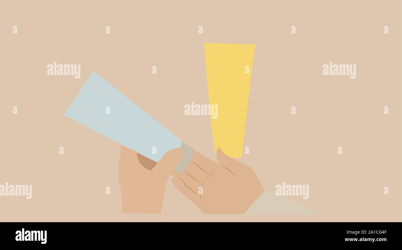 Hand cream, illustration, vector on white background Stock Vector Image ...