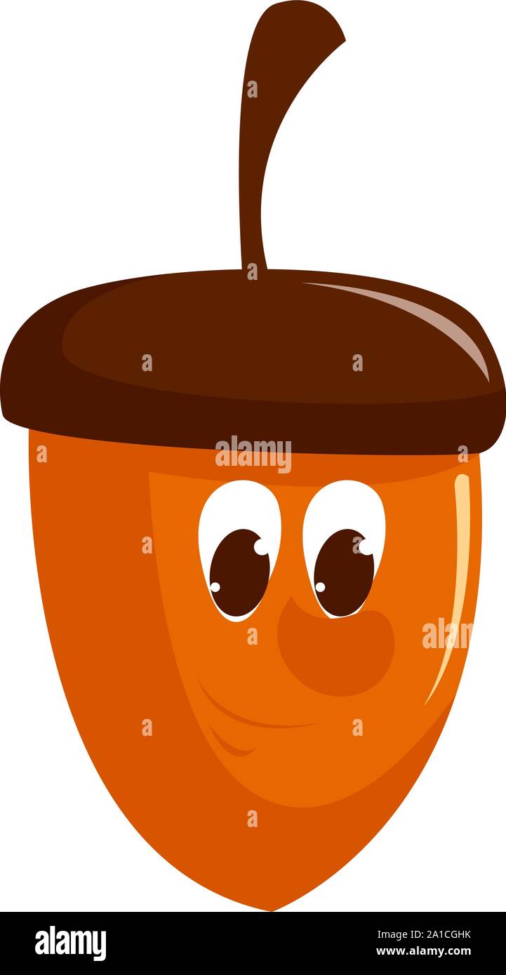 Little acorn, illustration, vector on white background Stock Vector ...