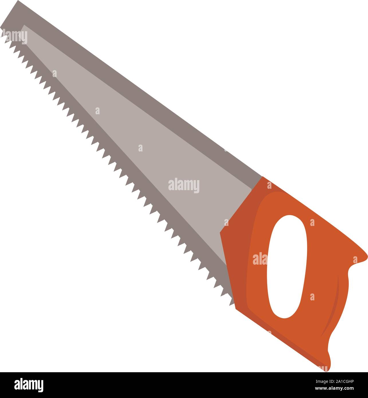 Red saw, illustration, vector on white background Stock Vector Image ...
