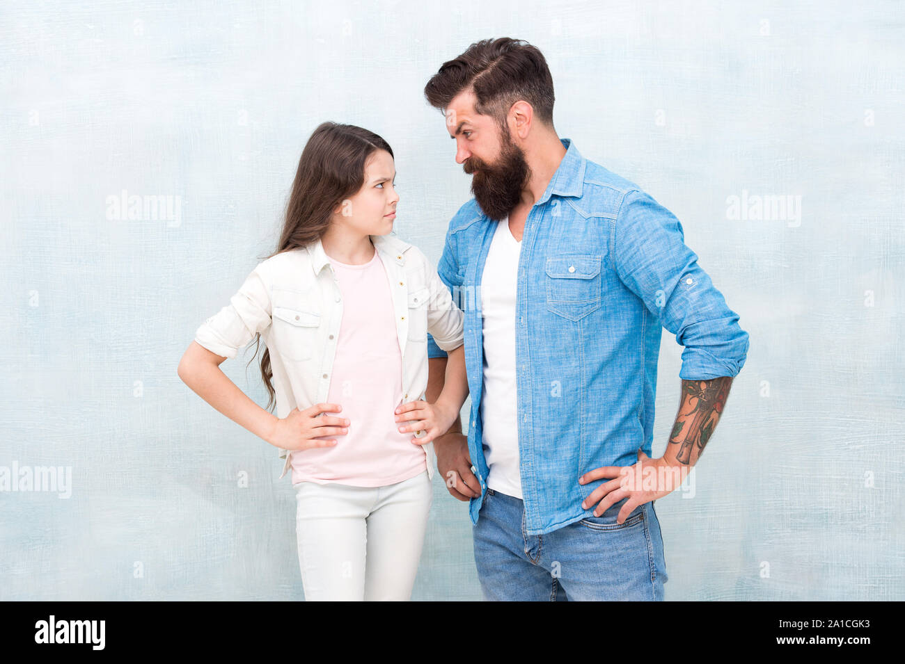 Conflict and offence. Sometimes parenting is about misunderstanding. Family conflict. Bearded ...