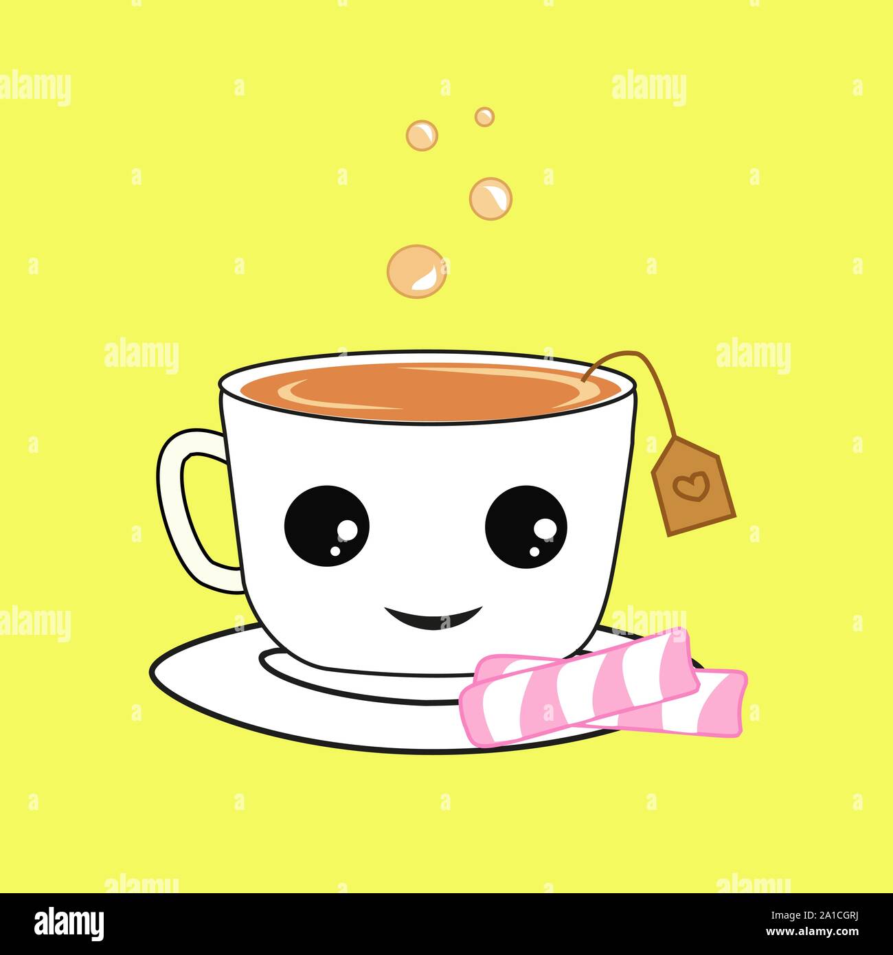Cup of tea, illustration, vector on white background Stock Vector Image ...
