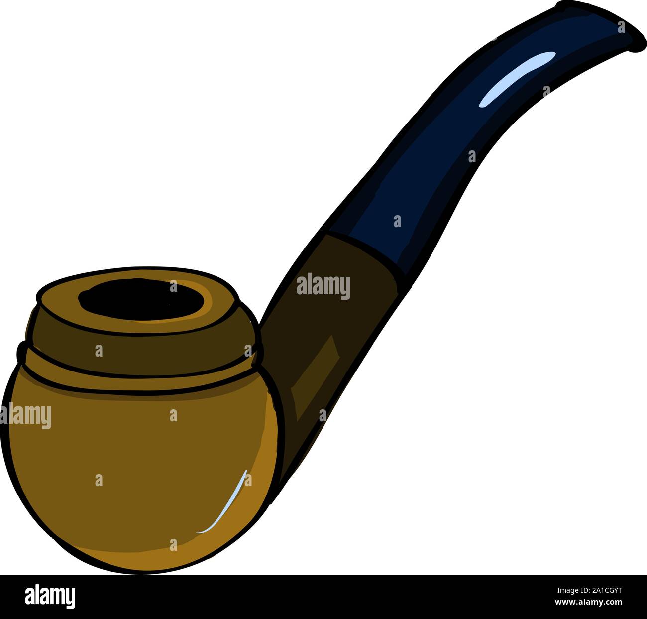 Smoking pipe, illustration, vector on white background Stock Vector ...