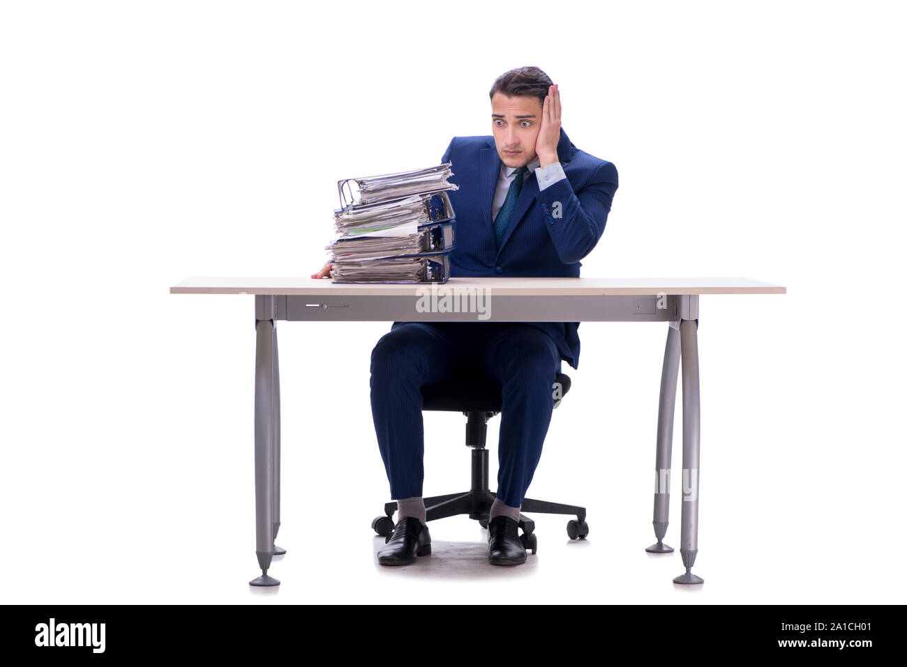 The employee working isolated on white background Stock Photo - Alamy