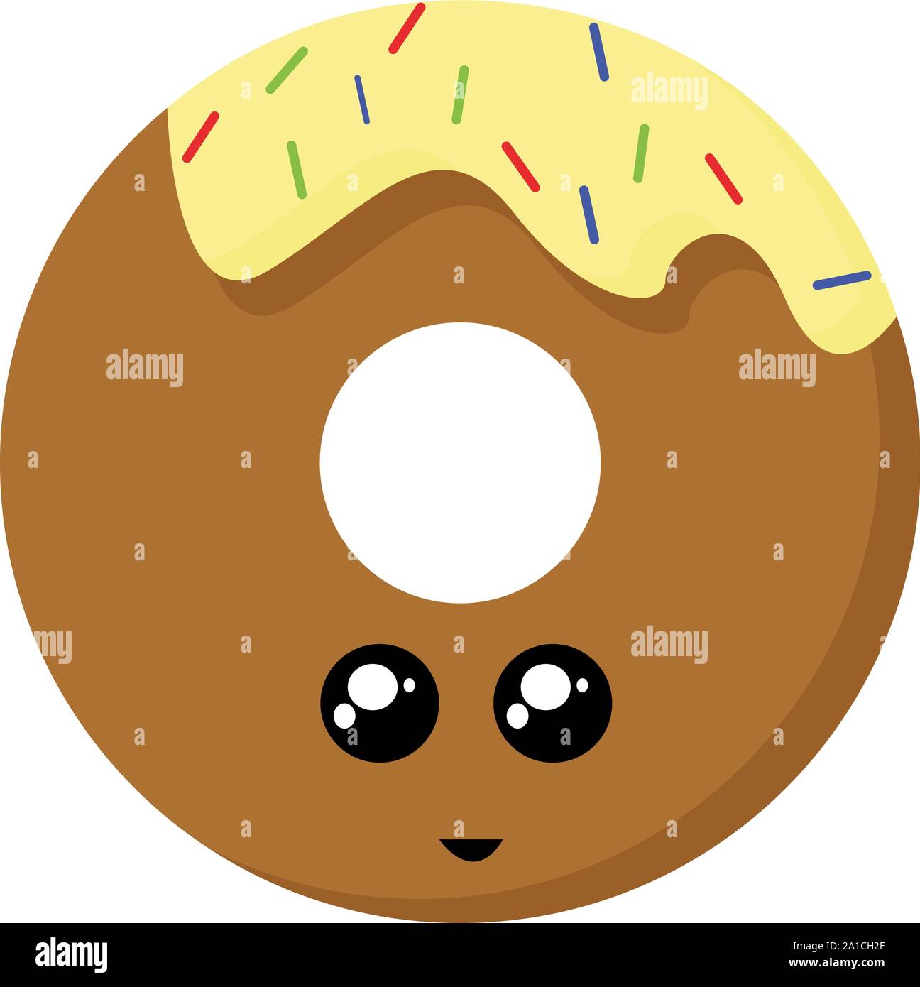 Cute donut, illustration, vector on white background Stock Vector Image ...