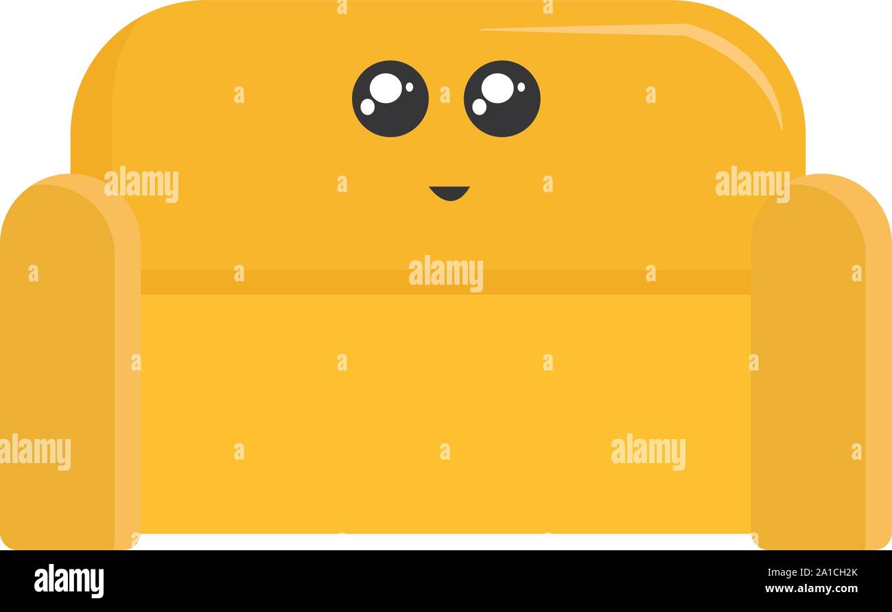 Cute sofa, illustration, vector on white background Stock Vector Image ...