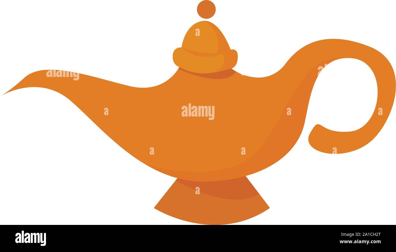 Genie lamp, illustration, vector on white background Stock Vector Image ...