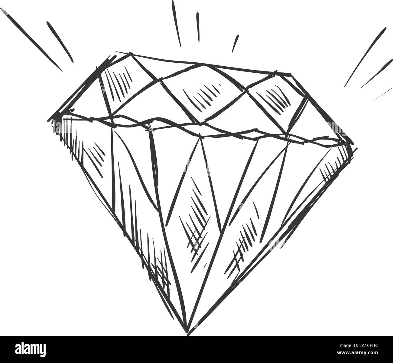 Diamond drawing, illustration, vector on white background Stock Vector ...