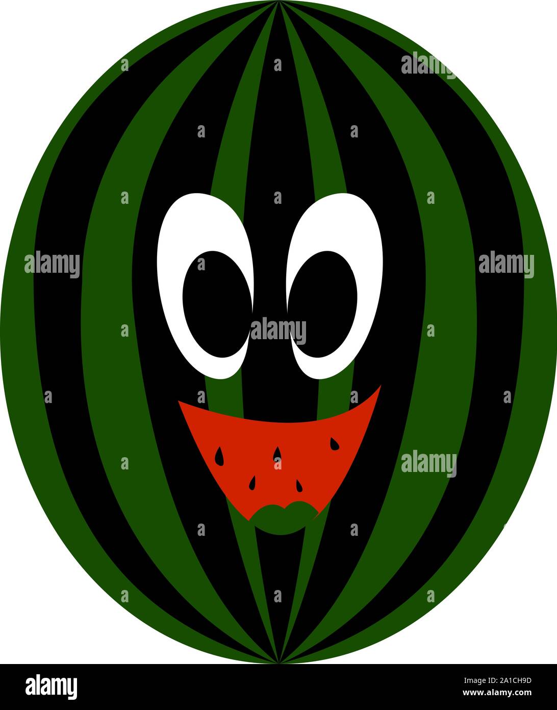 Smilling watermelon, illustration, vector on white background Stock ...