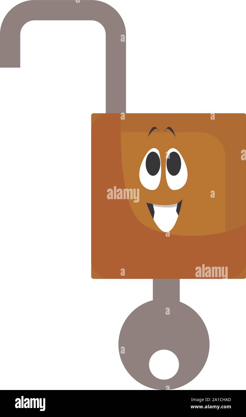 Open lock, illustration, vector on white background Stock Vector Image ...