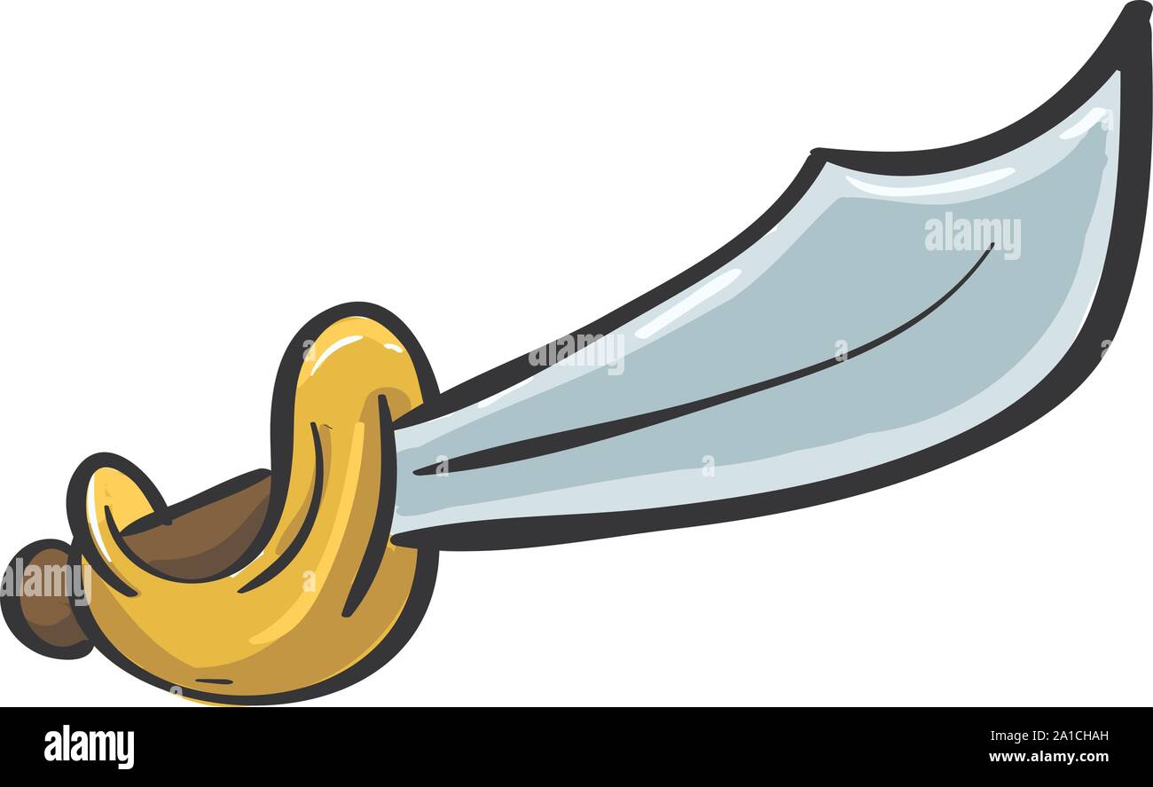 Sword, illustration, vector on white background Stock Vector Image ...