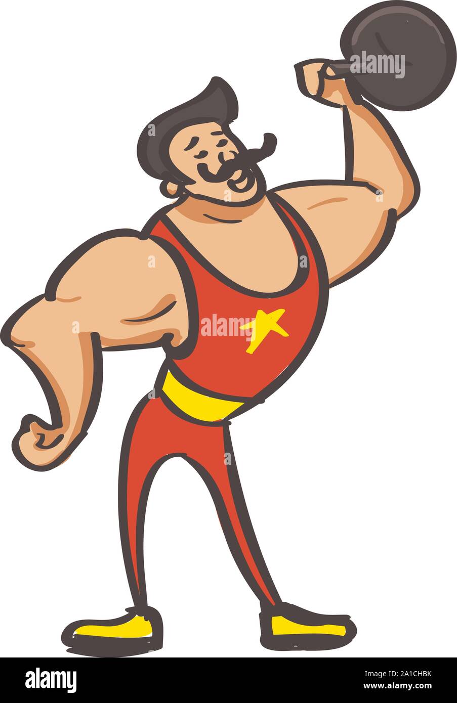 Strong man, illustration, vector on white background Stock Vector Image ...