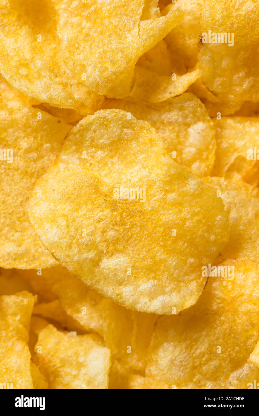 Crispy Thin Potato Chips with Sea Salt Stock Photo - Alamy