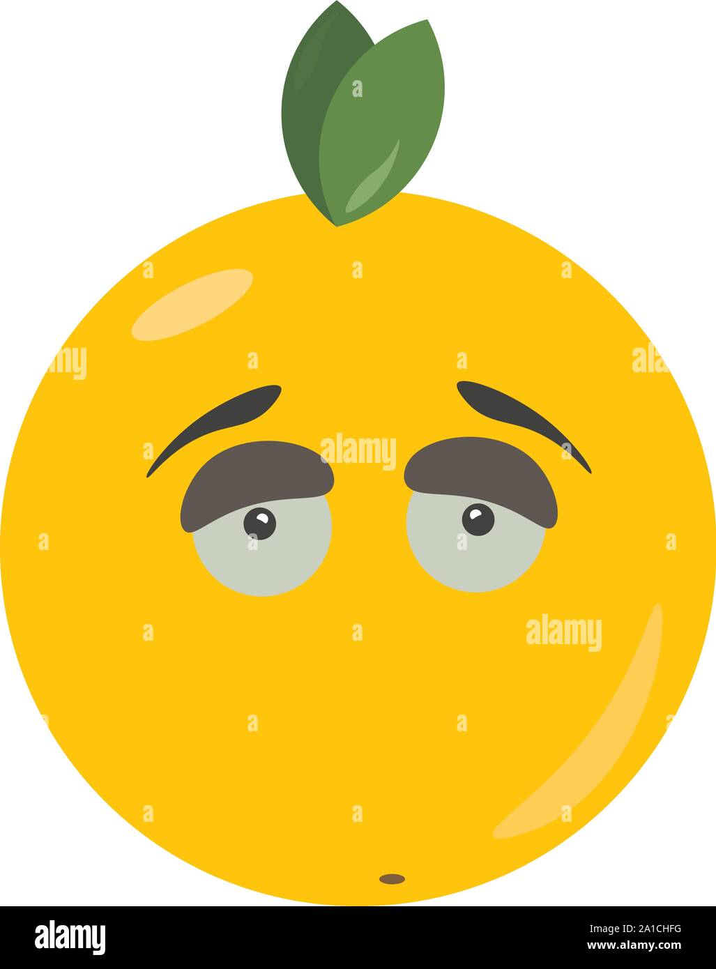 Sad orange, illustration, vector on white background Stock Vector Image ...