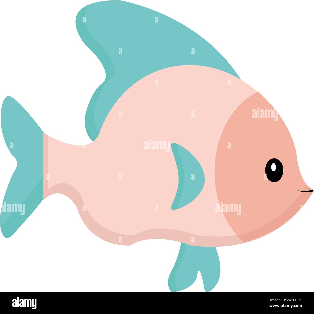 Pink fish, illustration, vector on white background Stock Vector Image ...