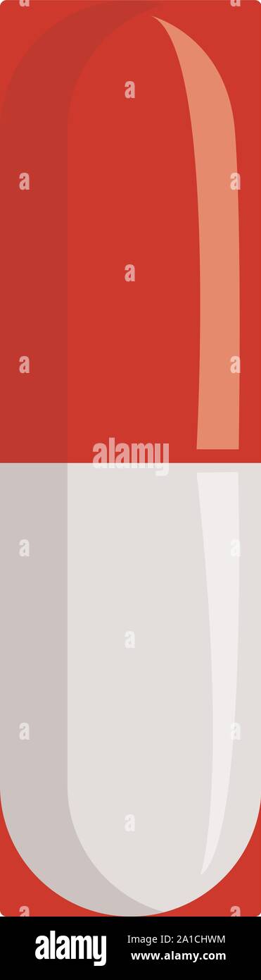 Red capsule, illustration, vector on white background Stock Vector ...