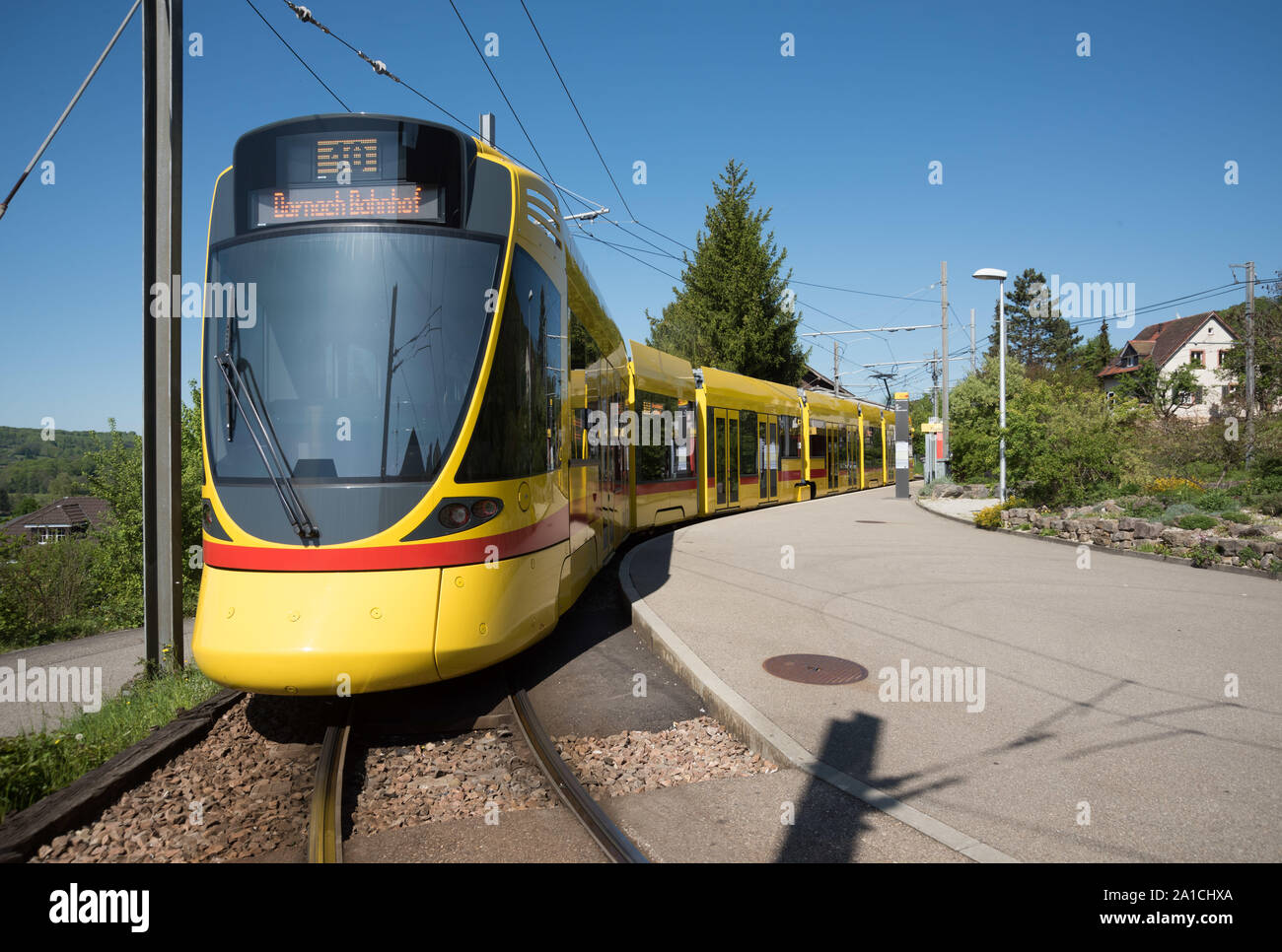 Basel, Straßenbahn BLT (Baselland Transport), eine Bahn vom Typ Stadler ...