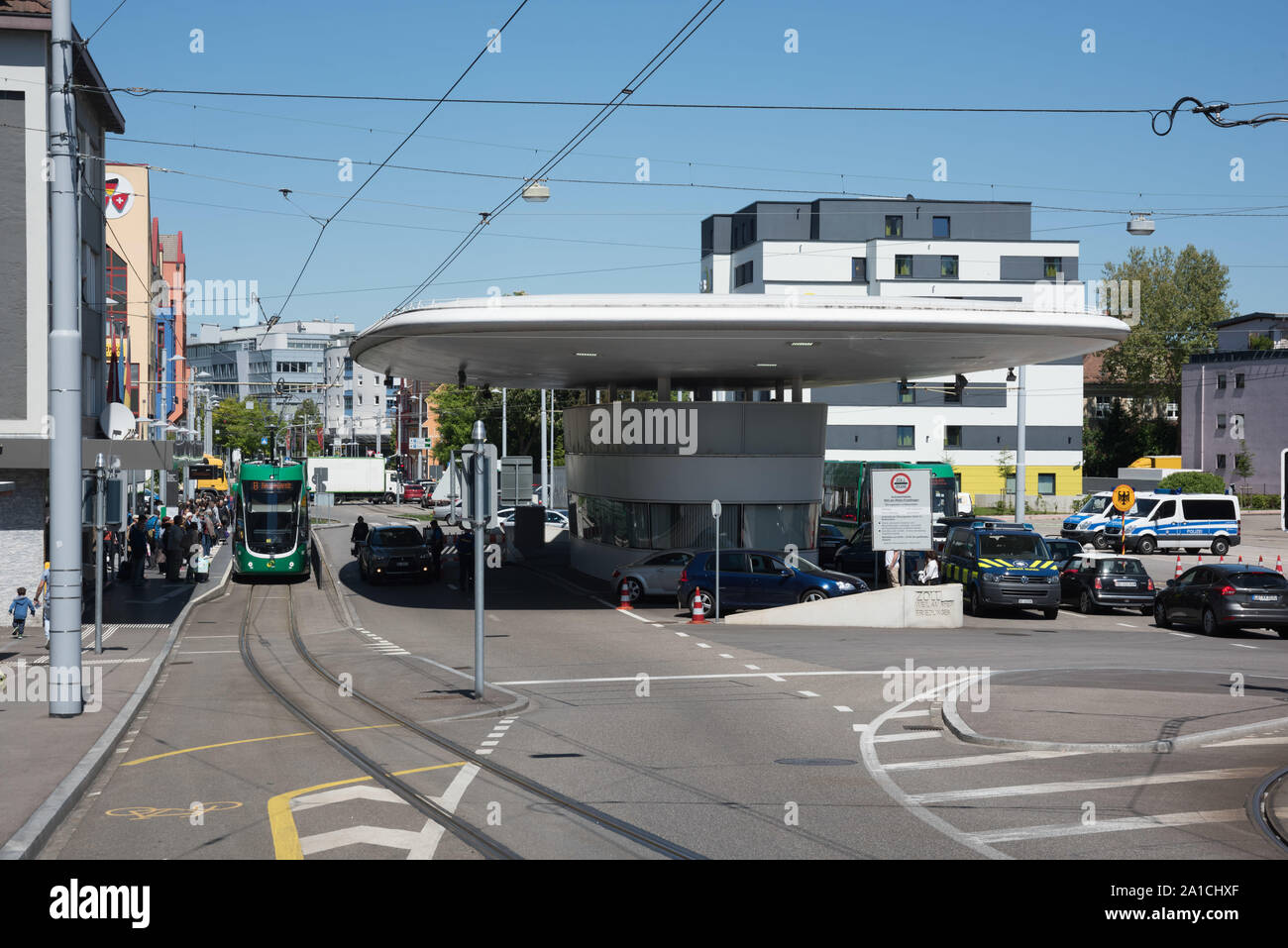 Basel, Straßenbahn, Grenze Schweiz/Deutschland bei Weil am Rhein Stock ...