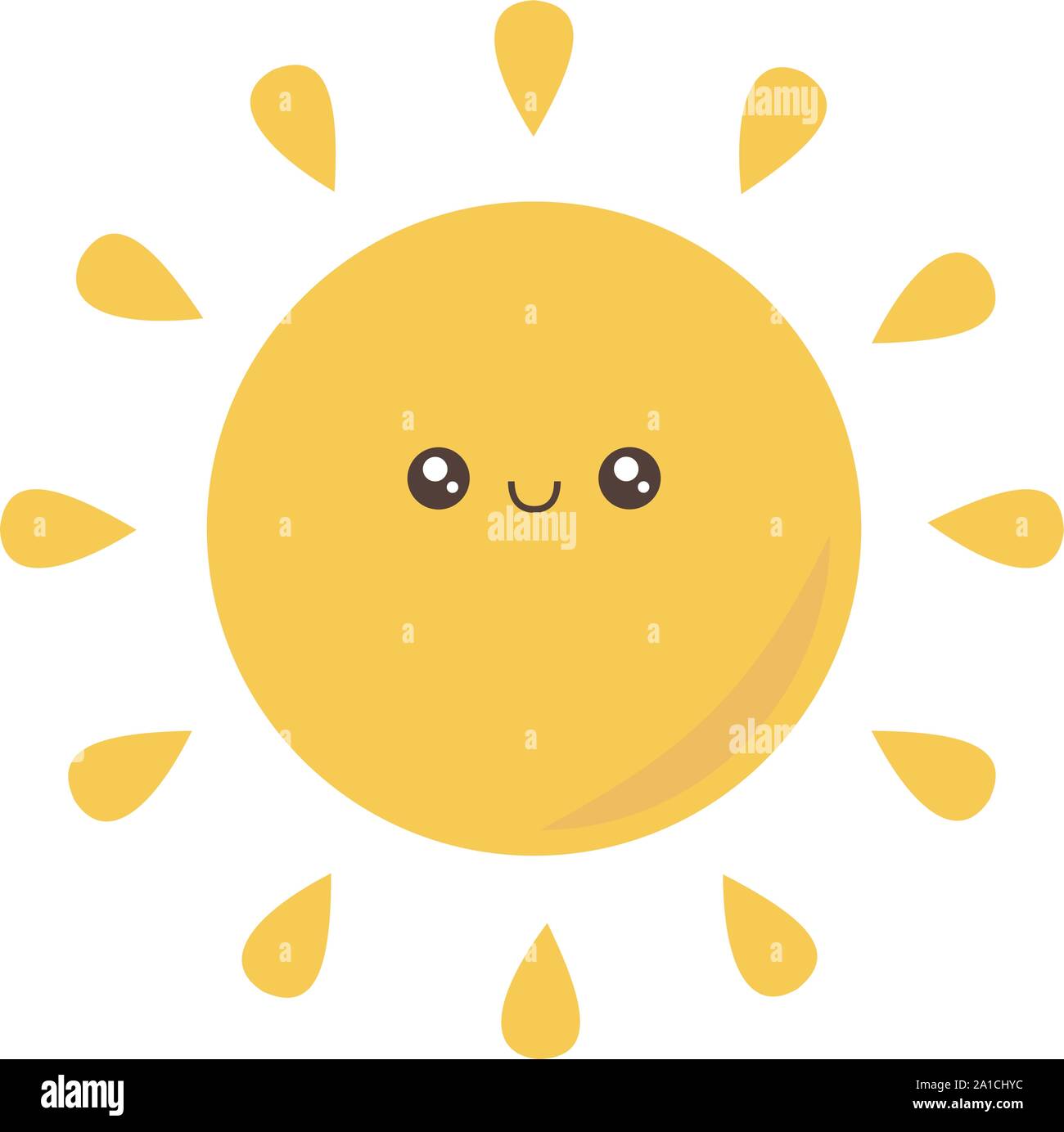 Cute sun, illustration, vector on white background Stock Vector Image ...