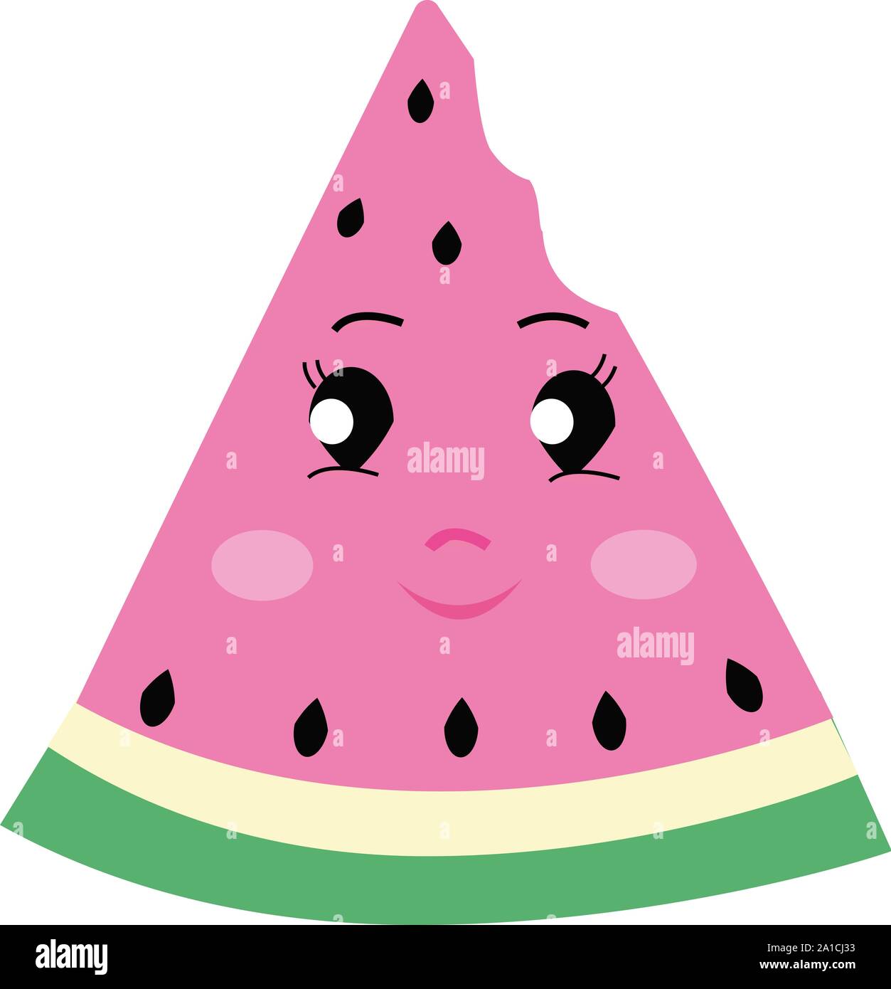 Cute watermelon, illustration, vector on white background Stock Vector ...