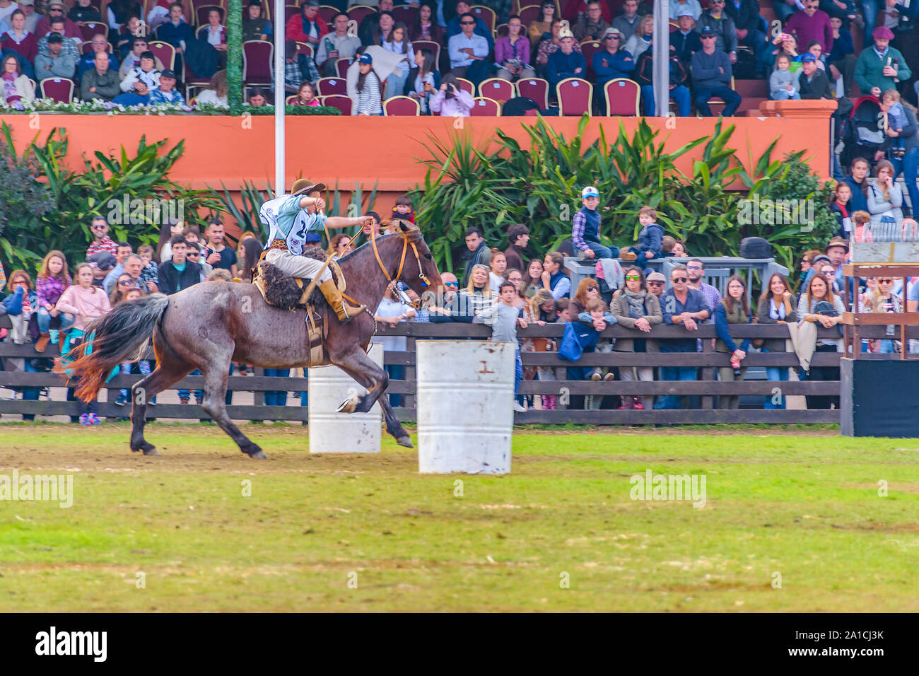 MONTEVIDEO, URUGUAY, SEPTEMBER - 2019 - Children horse race at ...