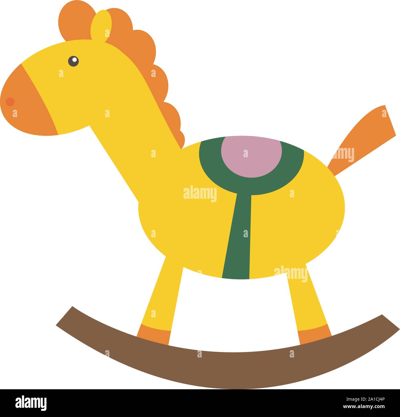Yellow horse, illustration, vector on white background Stock Vector ...