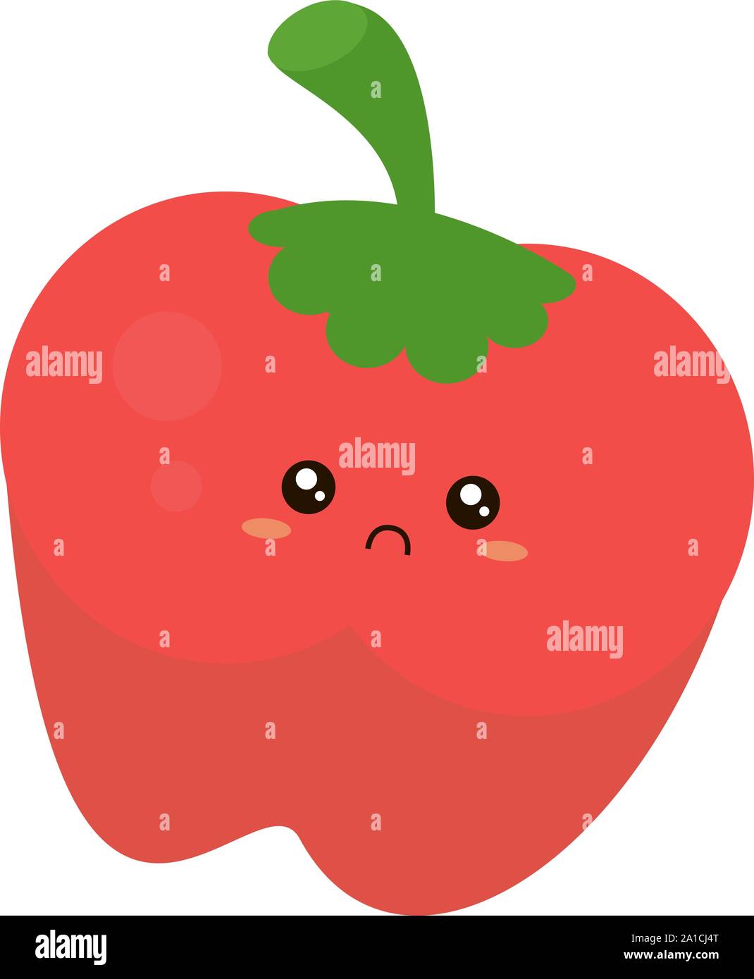Sad apple, illustration, vector on white background Stock Vector Image ...