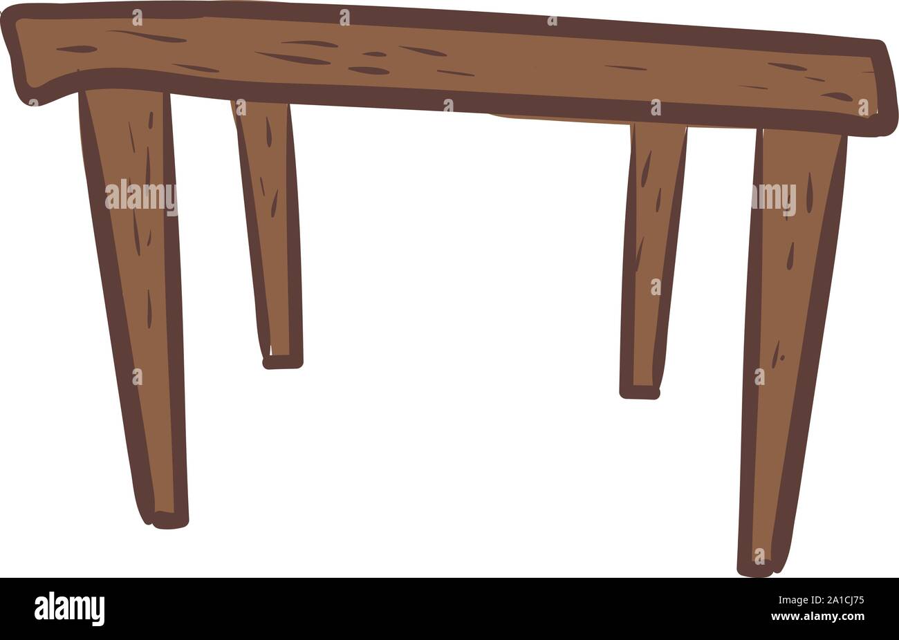 Wooden table, illustration, vector on white background Stock Vector ...