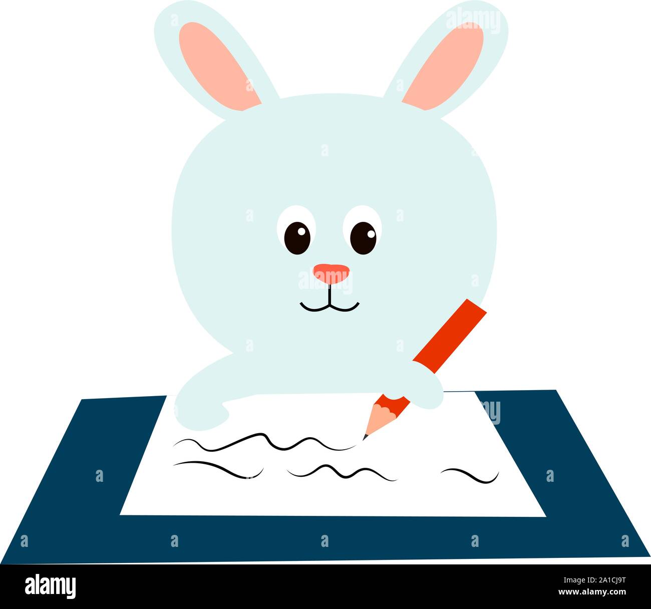 White bunny, illustration, vector on white background Stock Vector ...