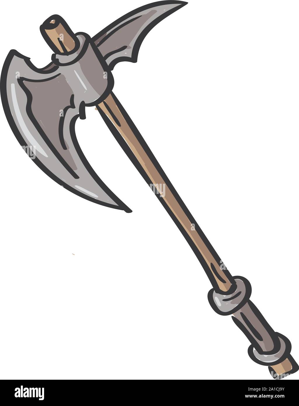 Halberd, illustration, vector on white background Stock Vector Image ...