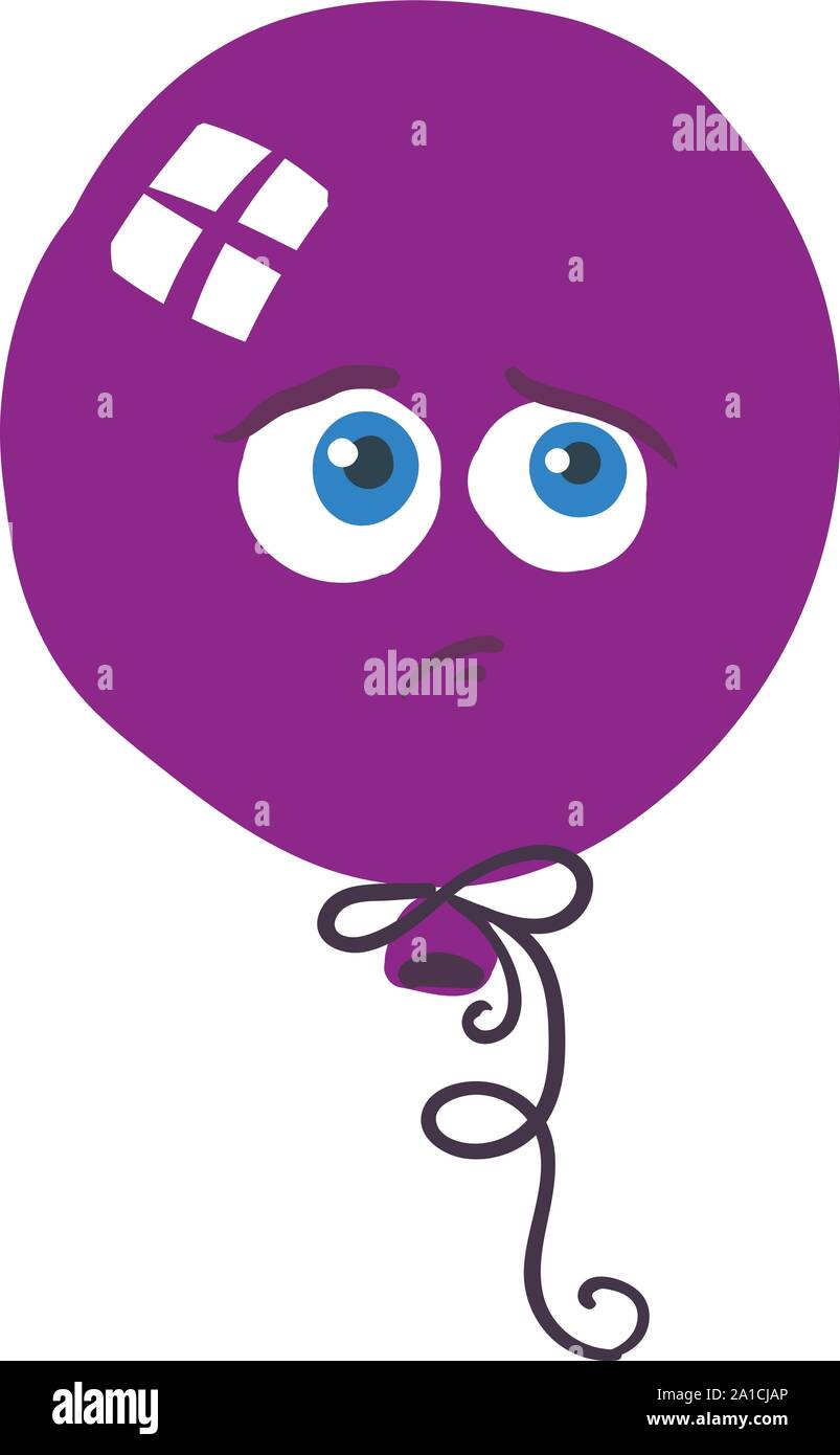 Purple balloon, illustration, vector on white background Stock Vector ...