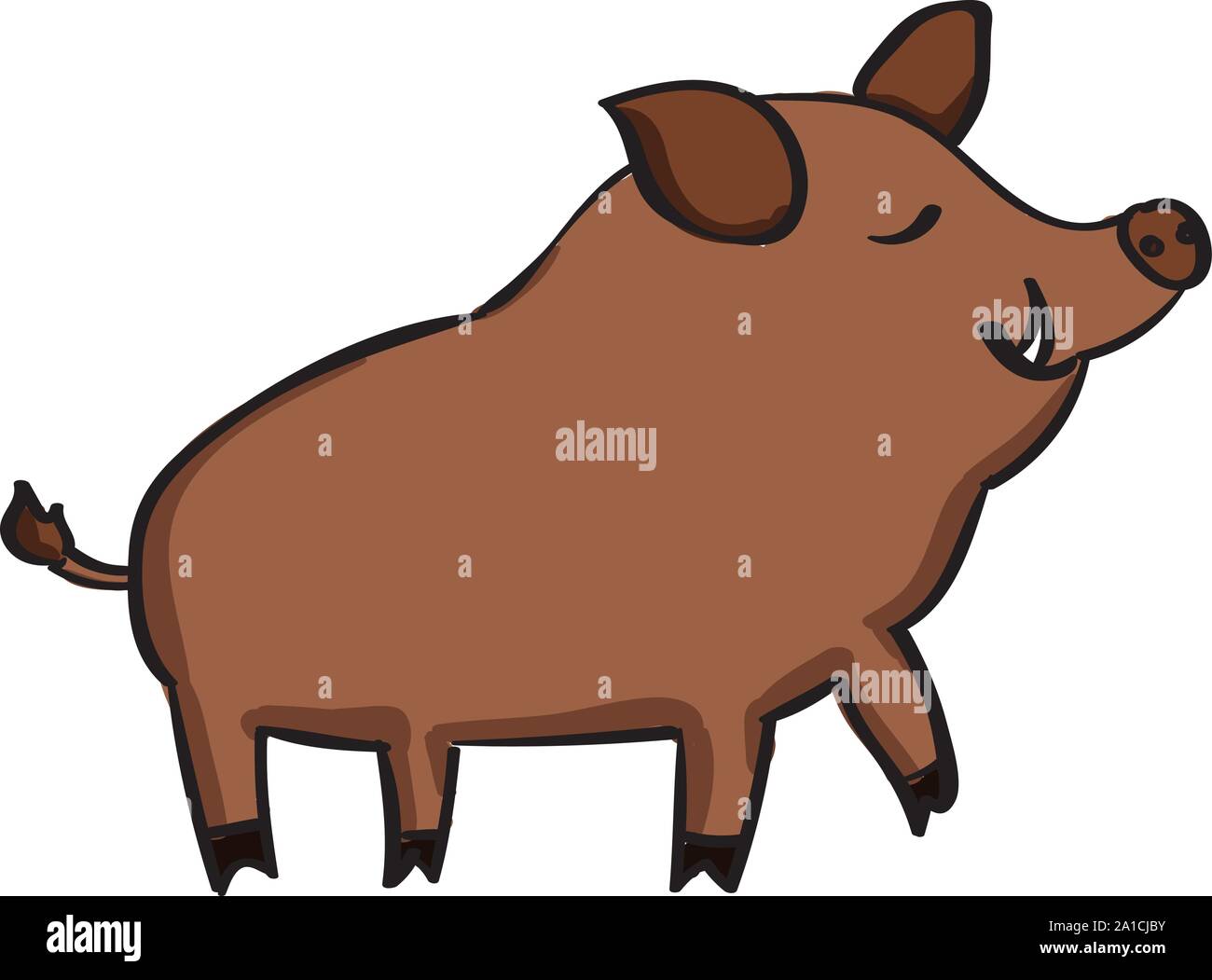 Wild pig, illustration, vector on white background Stock Vector Image ...