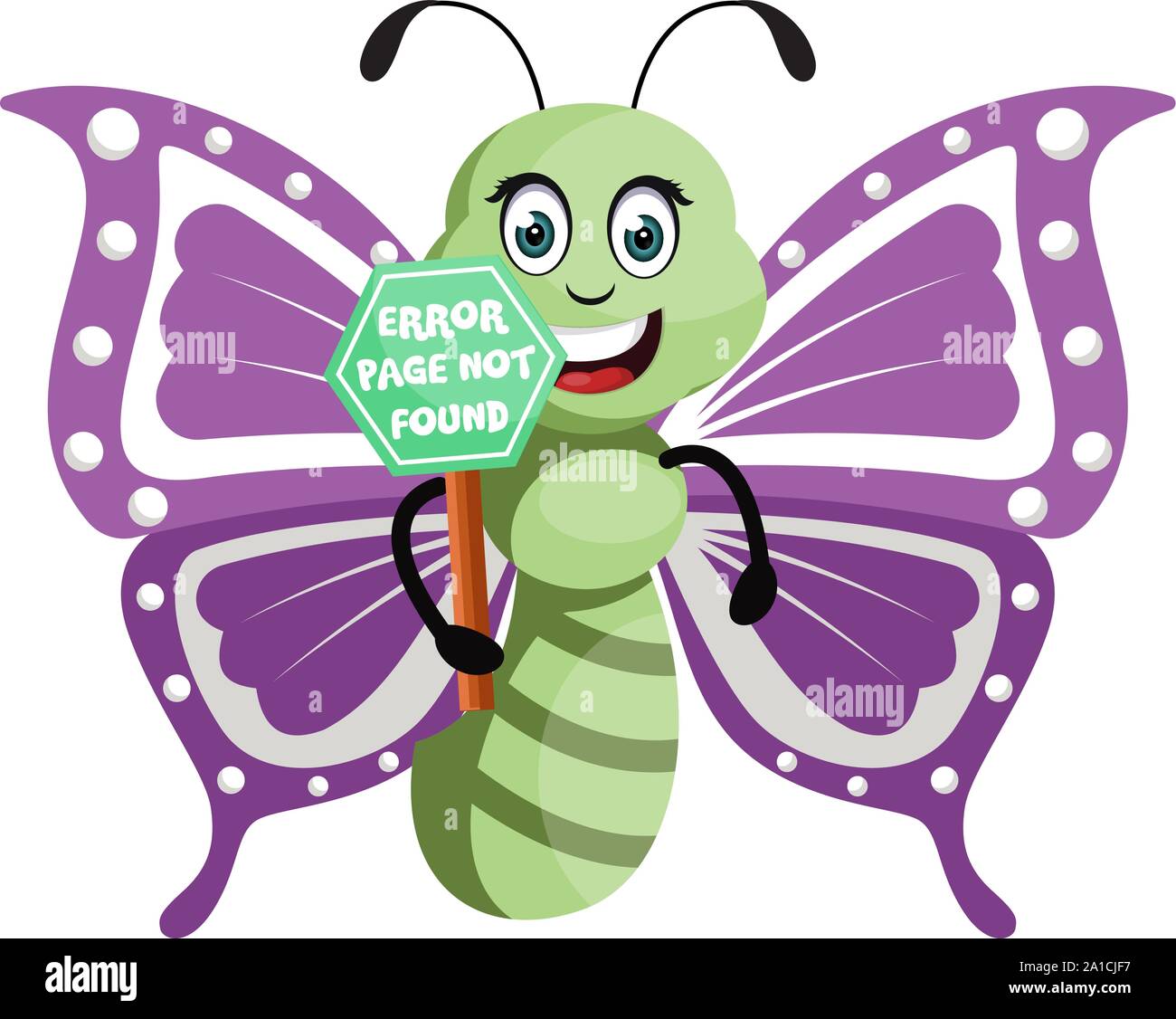 Butterfly with sign, illustration, vector on white background Stock ...